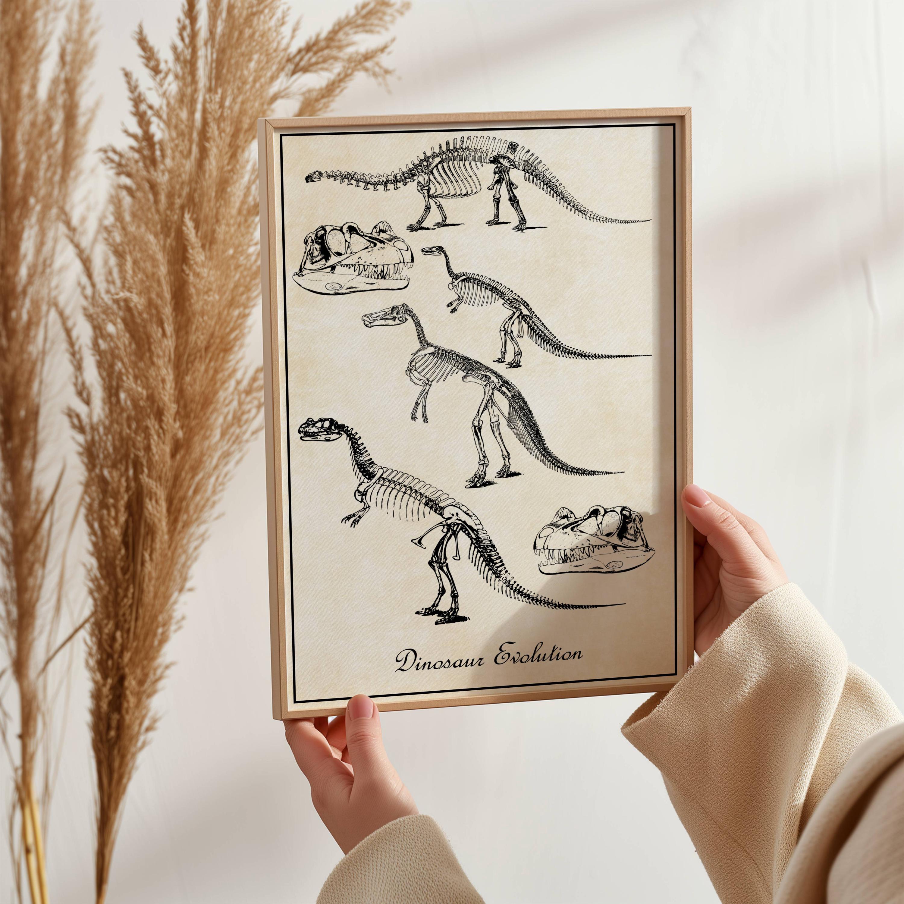 Dinosaur Poster Jurassic Skeleton Gothic Wall Art Steampunk Vintage ...