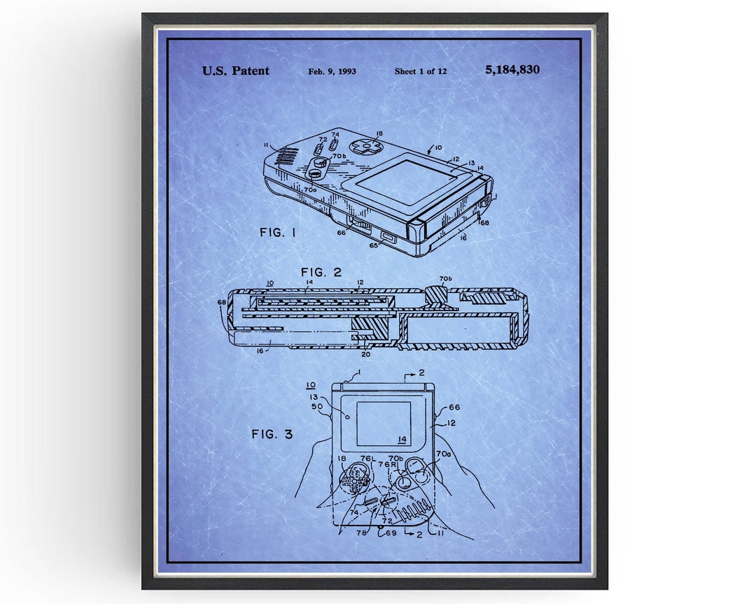 Nintendo Gameboy Patent Print Blueprint Console Game Design - Etsy