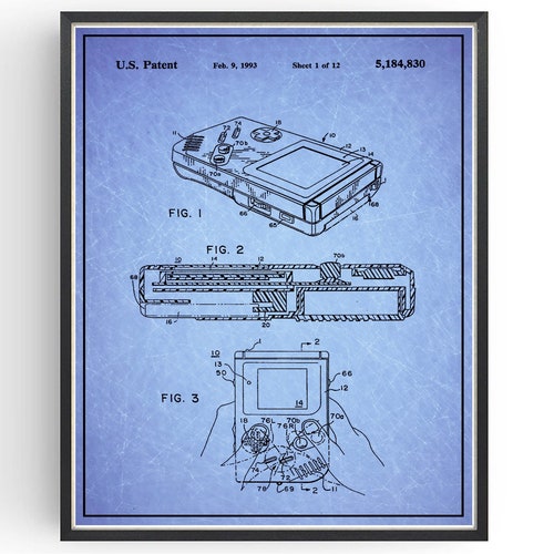 Nintendo Gameboy Patent Print Blueprint Console Game Design - Etsy