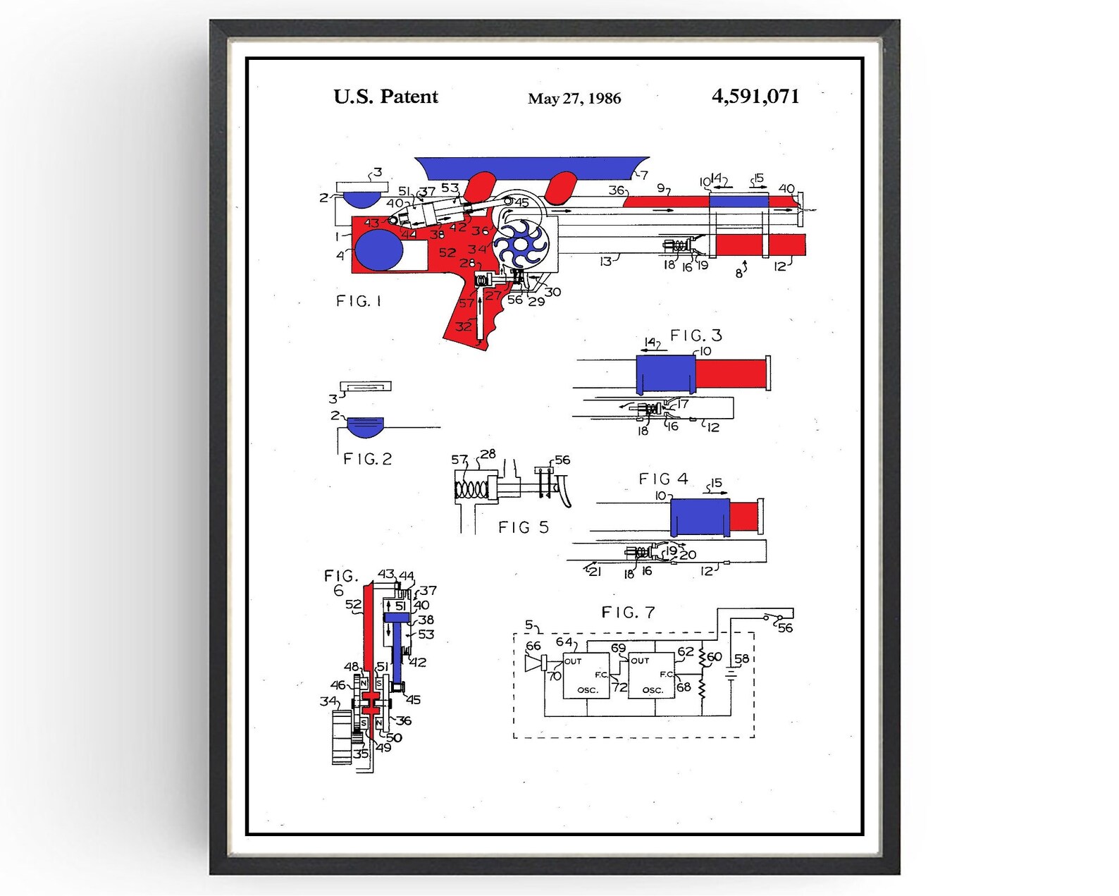 Nerf Gun Patent Print Blueprint Toy Gun Design Blueprint Wall - Etsy