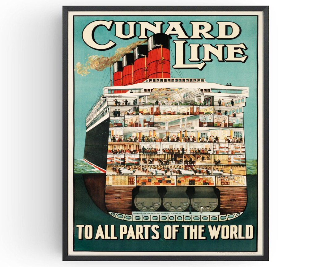 Cunard Line Poster Cruise Ships Vintage Advertising Prints, Home Ideas ...