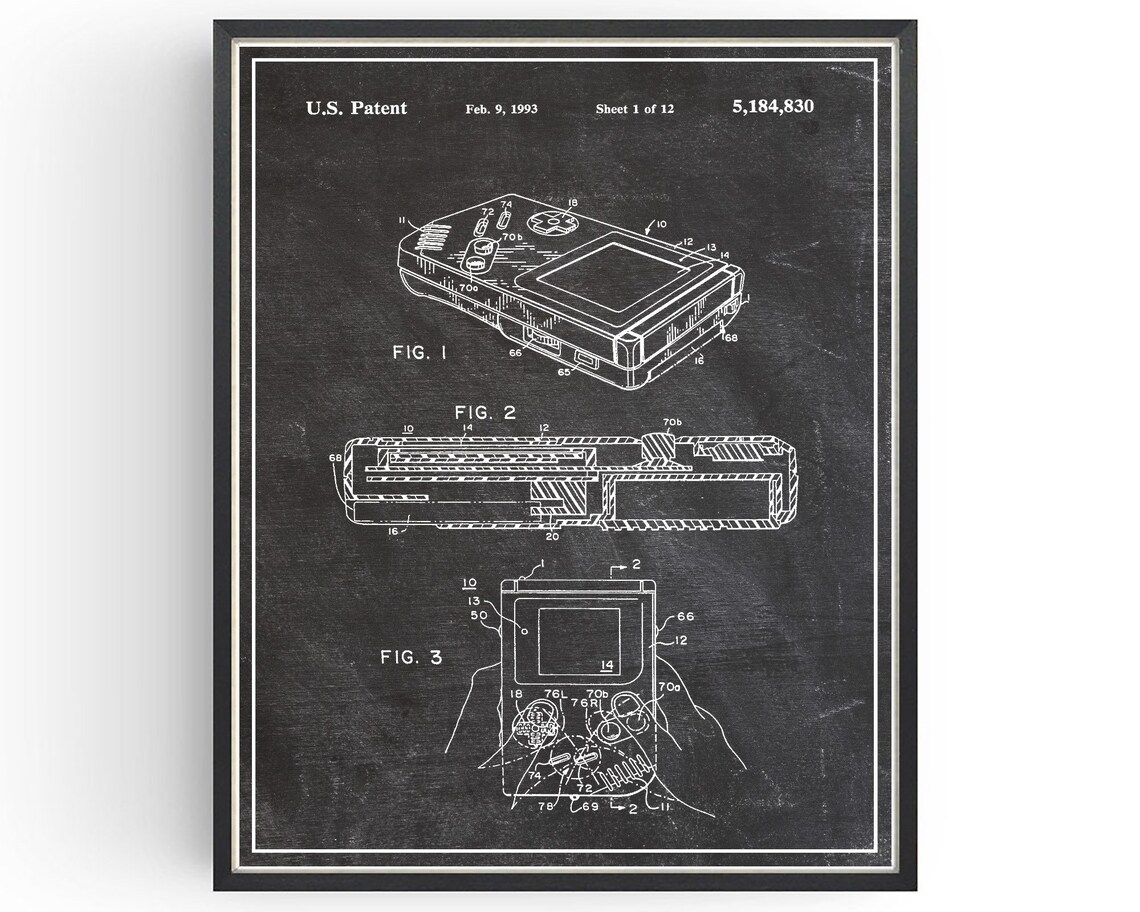 Nintendo Gameboy Patent Print Blueprint Console Game Design - Etsy