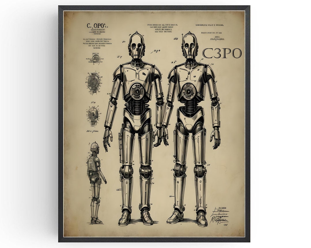 C3PO Patent Art Print: Star Wars Blueprint Wall Decor - Etsy