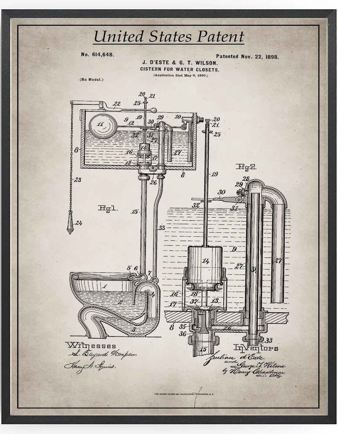 Printable Toilet Patent Download Prints Blueprint Poster Design ...