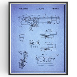 Nerf Gun Patent Print Blueprint Toy Gun Design Blueprint Wall - Etsy