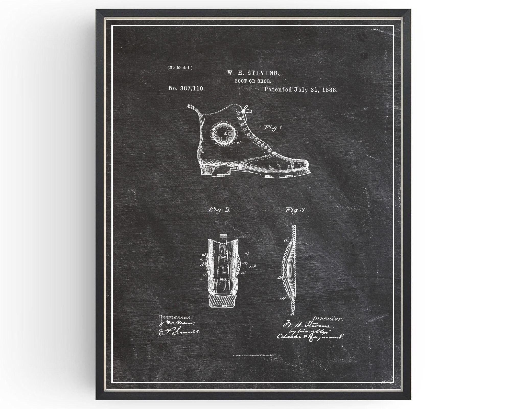 Shoe Patent Blueprint Boot Design Print Gifts for Her Fashion Art ...