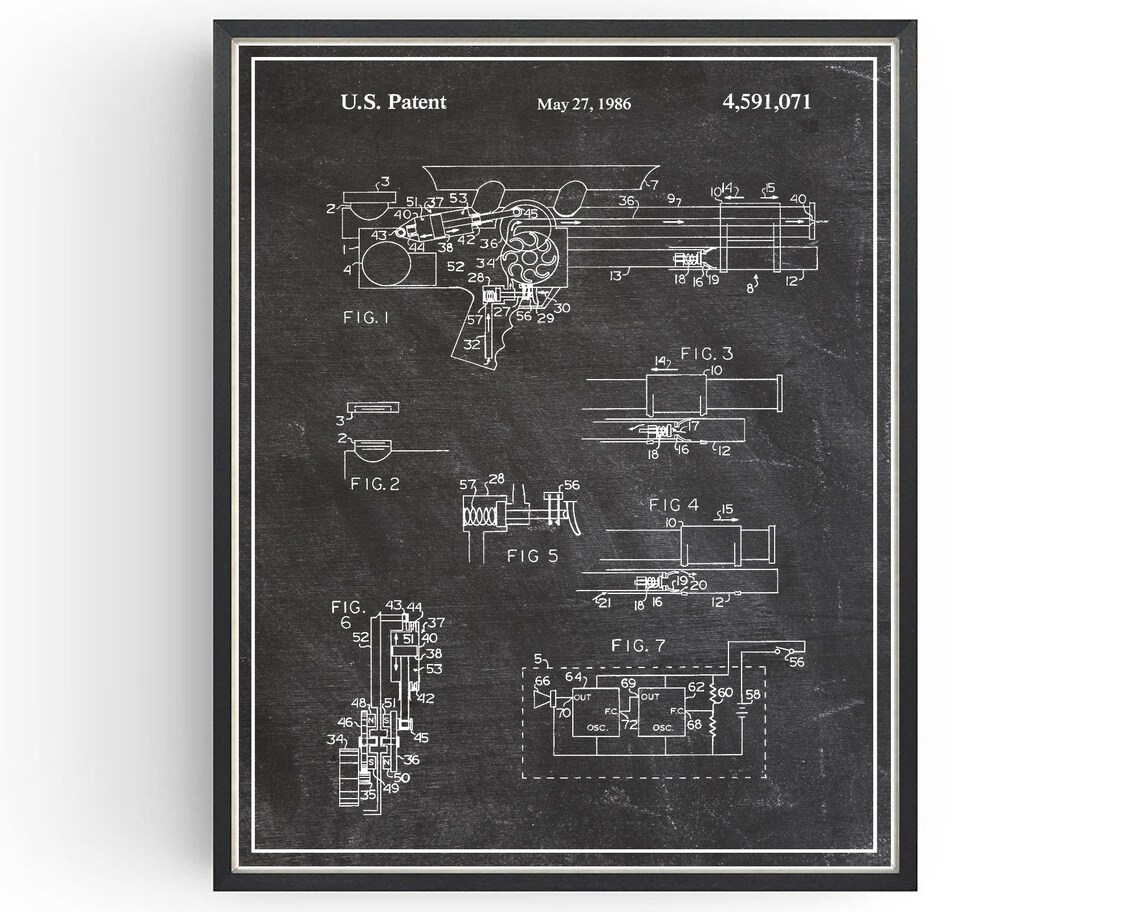 Nerf Gun Patent Print Blueprint Toy Gun Design Blueprint Wall - Etsy ...