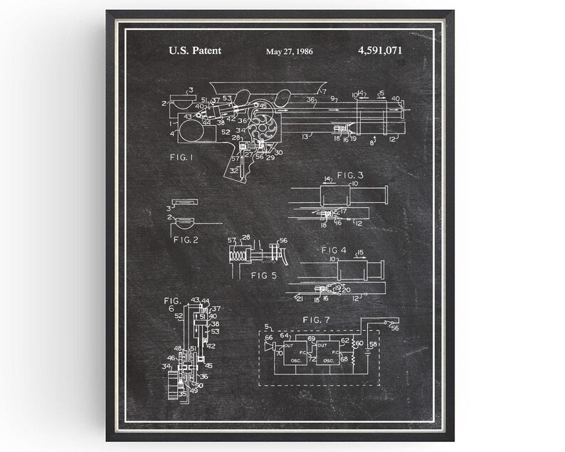 Nerf Gun Patent Print Blueprint Toy Gun Design Blueprint Wall - Etsy