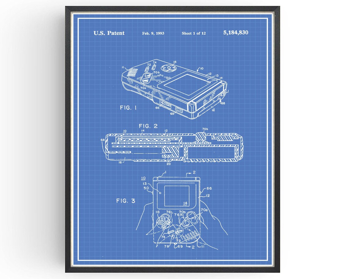 Nintendo Gameboy Patent Print Blueprint Console Game Design - Etsy