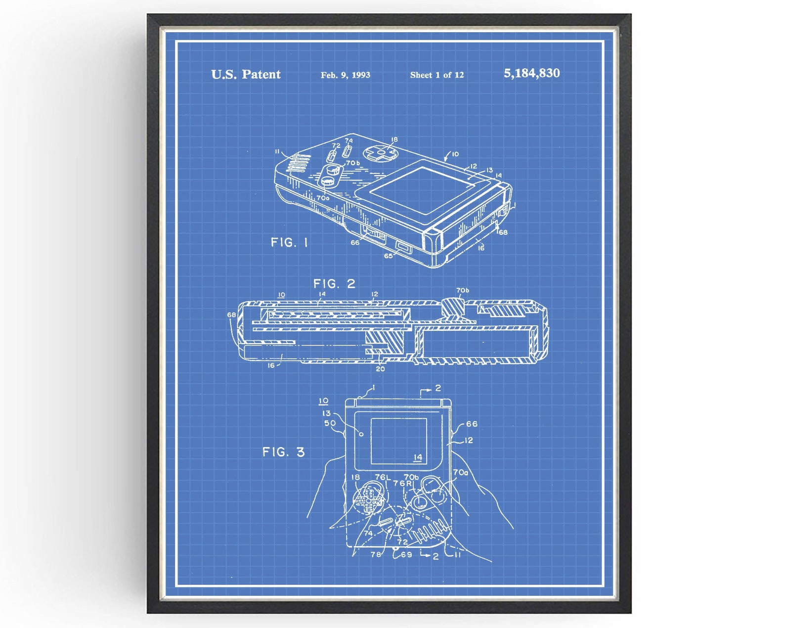 Nintendo Gameboy Patent Print Blueprint Console Game Design - Etsy