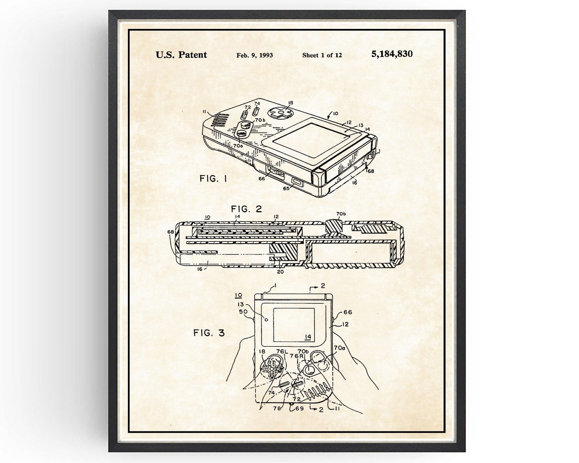 Nintendo Gameboy Patent Print Blueprint Console Game Design - Etsy