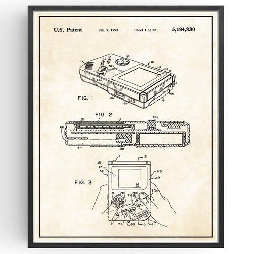 Nintendo Gameboy Patent Print Blueprint Console Game Design - Etsy