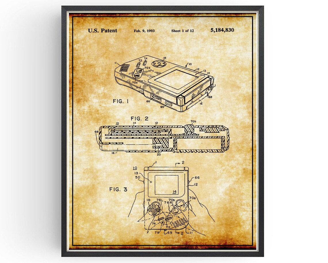 Nintendo Gameboy Patent Print Blueprint Console Game Design - Etsy