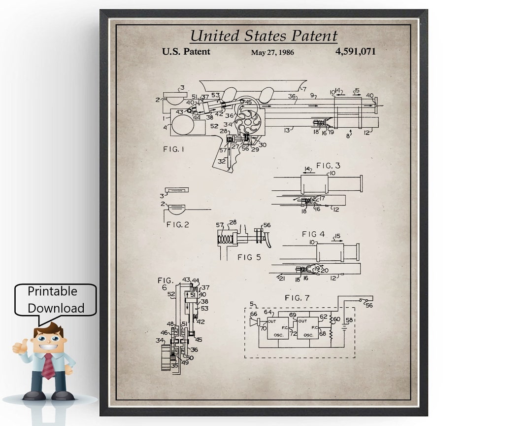 Printable Nerf Gun Patent Download Prints Toy Gun Blueprint - Etsy