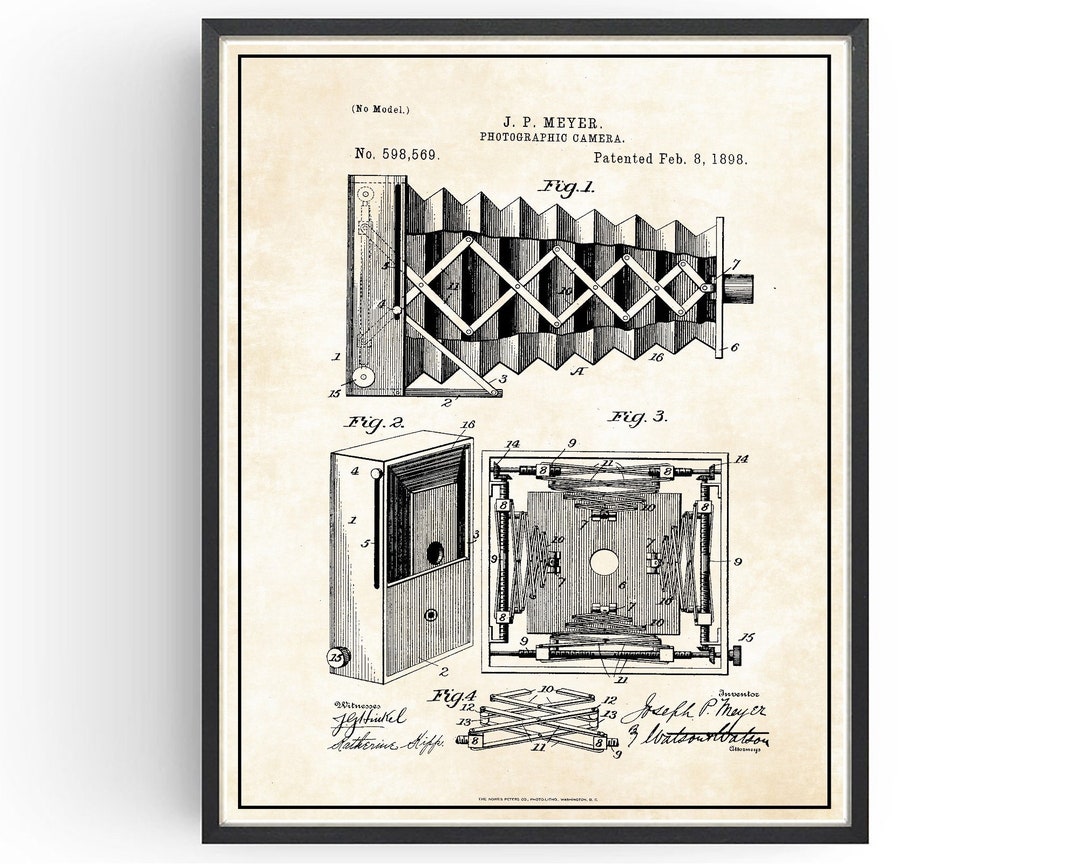 Camera Patent Blueprint: Bellows Design Art Print - Etsy