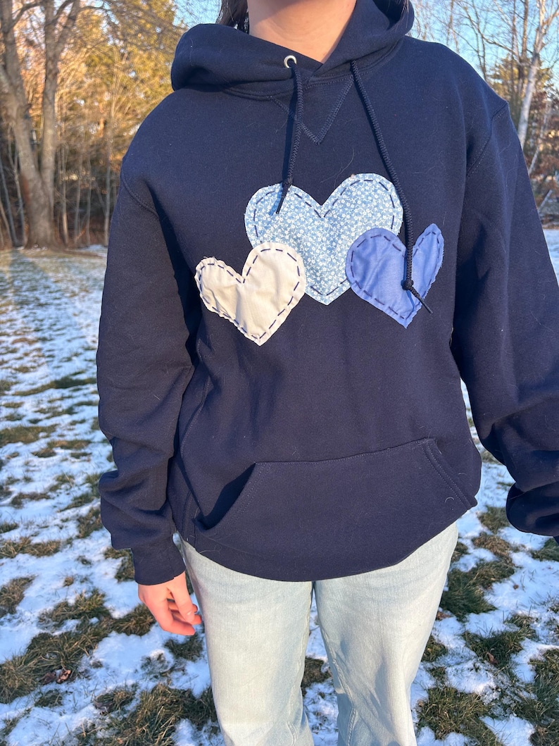 Patchwork Hoodie, Hand Sewn Hoodies With Fabric Stitching - Etsy