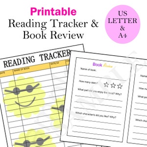 Kids Reading Log Printable/ Printable Reading Tracker/ Book Planner ...