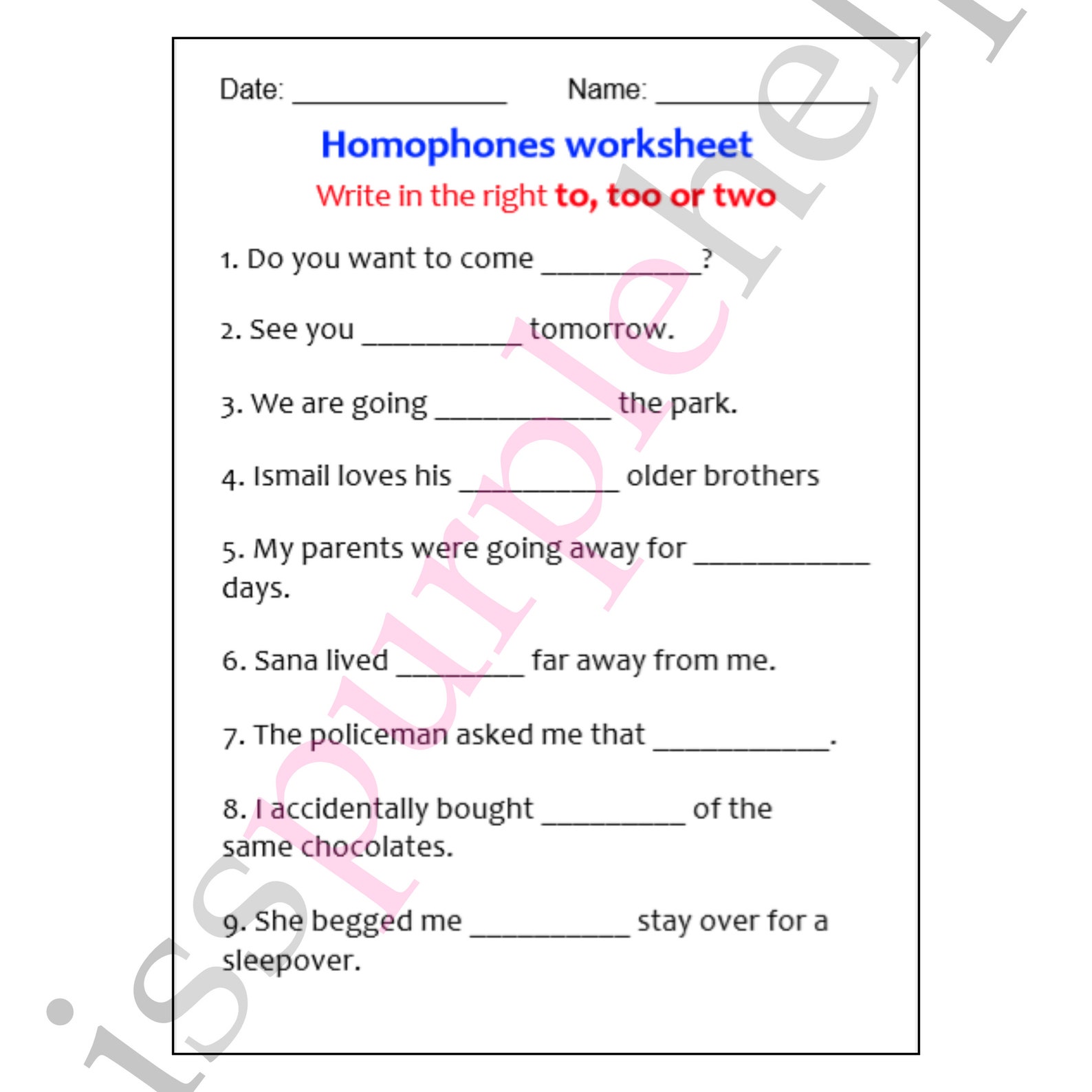 Homophones Worksheets Printable / KS2 English Worksheets / KS2 English ...