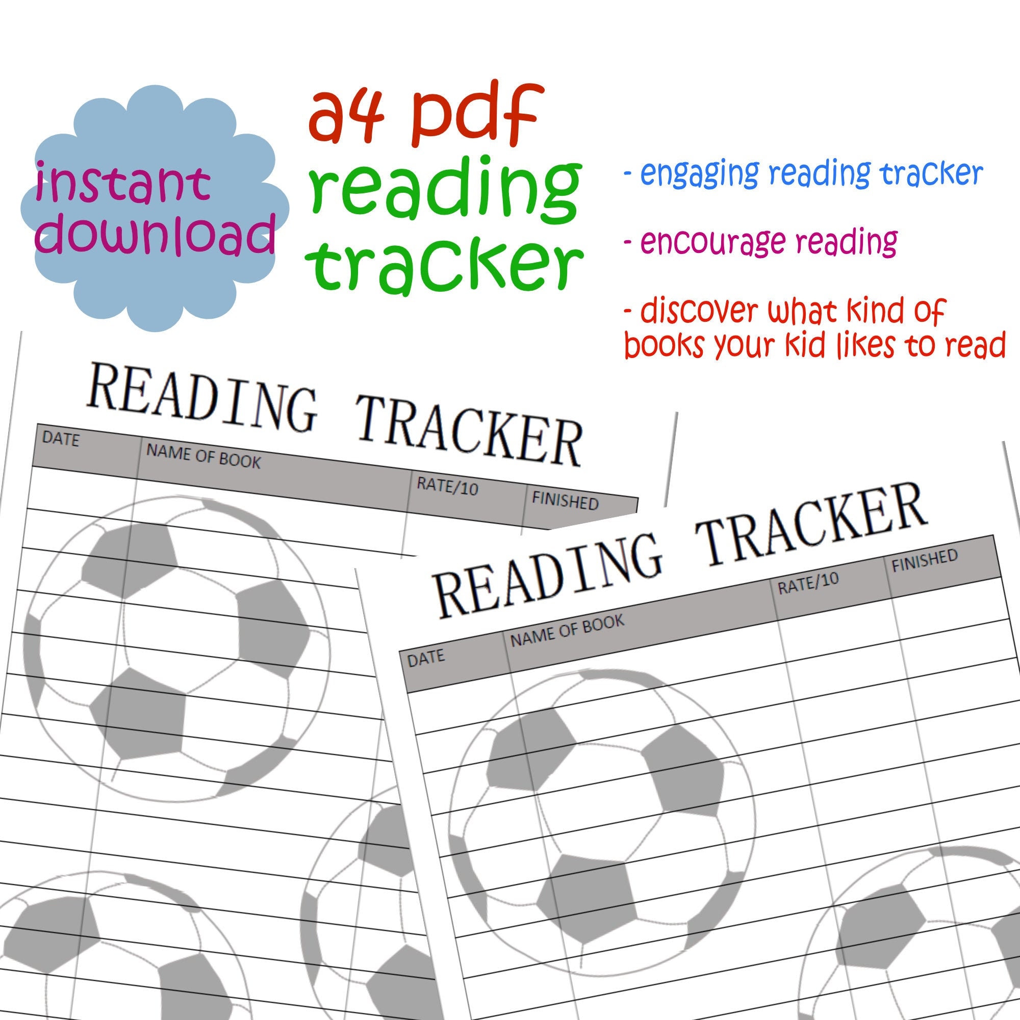 Printable Reading Tracker for Kids / Kids Book Log / Printable Book ...