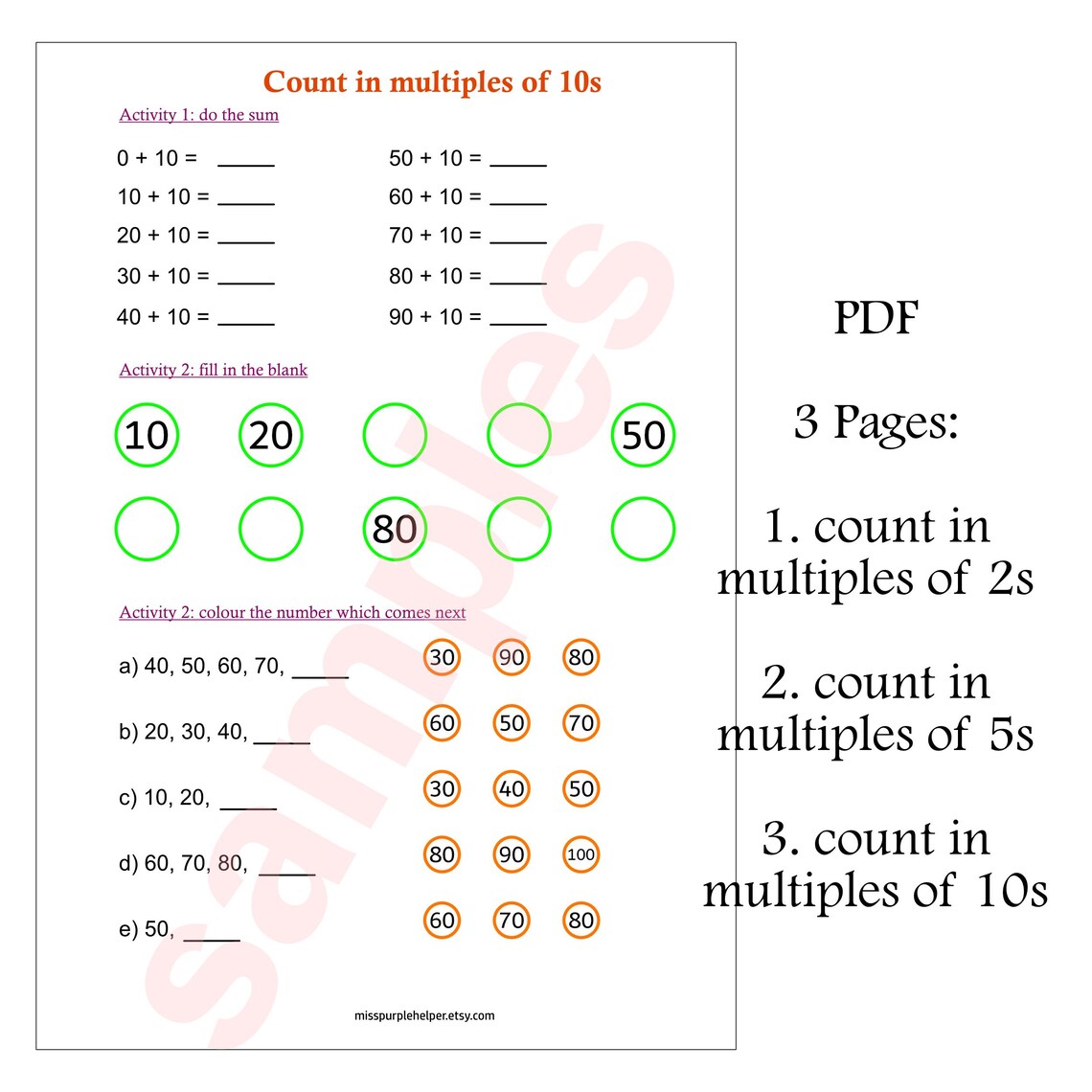Count in Multiples of 2s, 5s, 10s, Year 1 Maths, Times Tables, Maths ...
