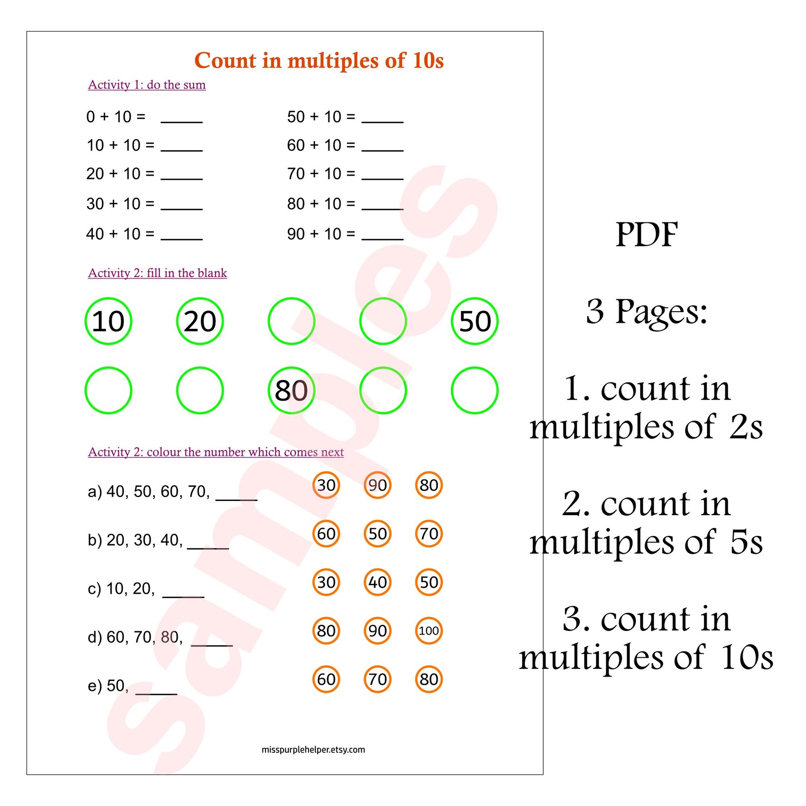 Count in Multiples of 2s, 5s, 10s, Year 1 Maths, Times Tables, Maths ...