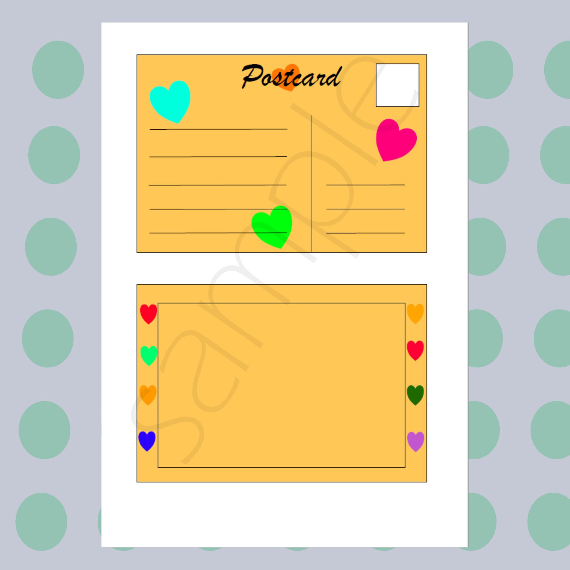 Postcard Instant Download/ Kids Activity Printable/ English Writing ...
