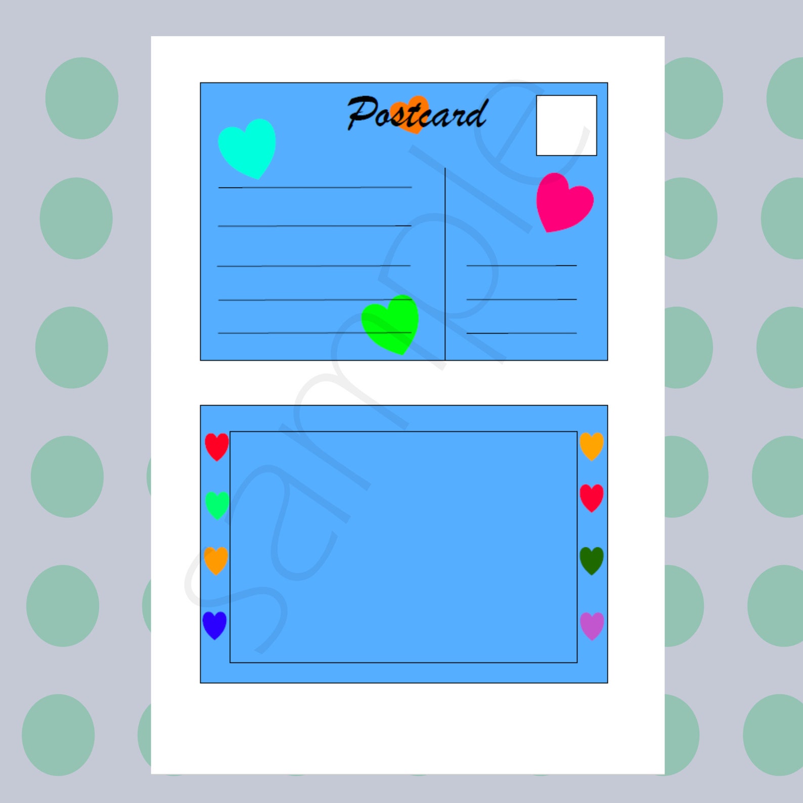 Postcard Instant Download/ Kids Activity Printable/ English Writing ...