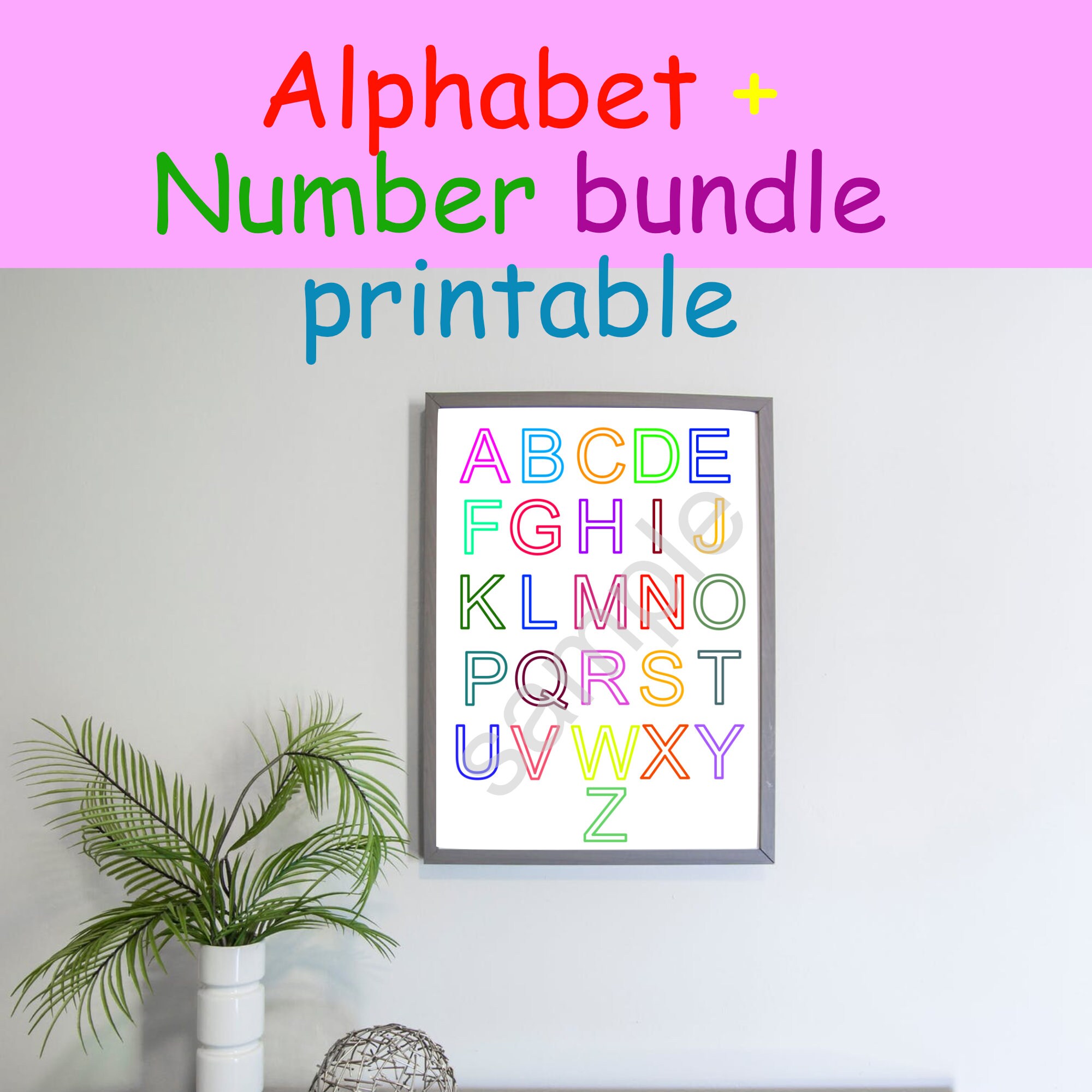 Printable Alphabet and Numbers Poster, Homeschool Worksheet, 1-20 ...