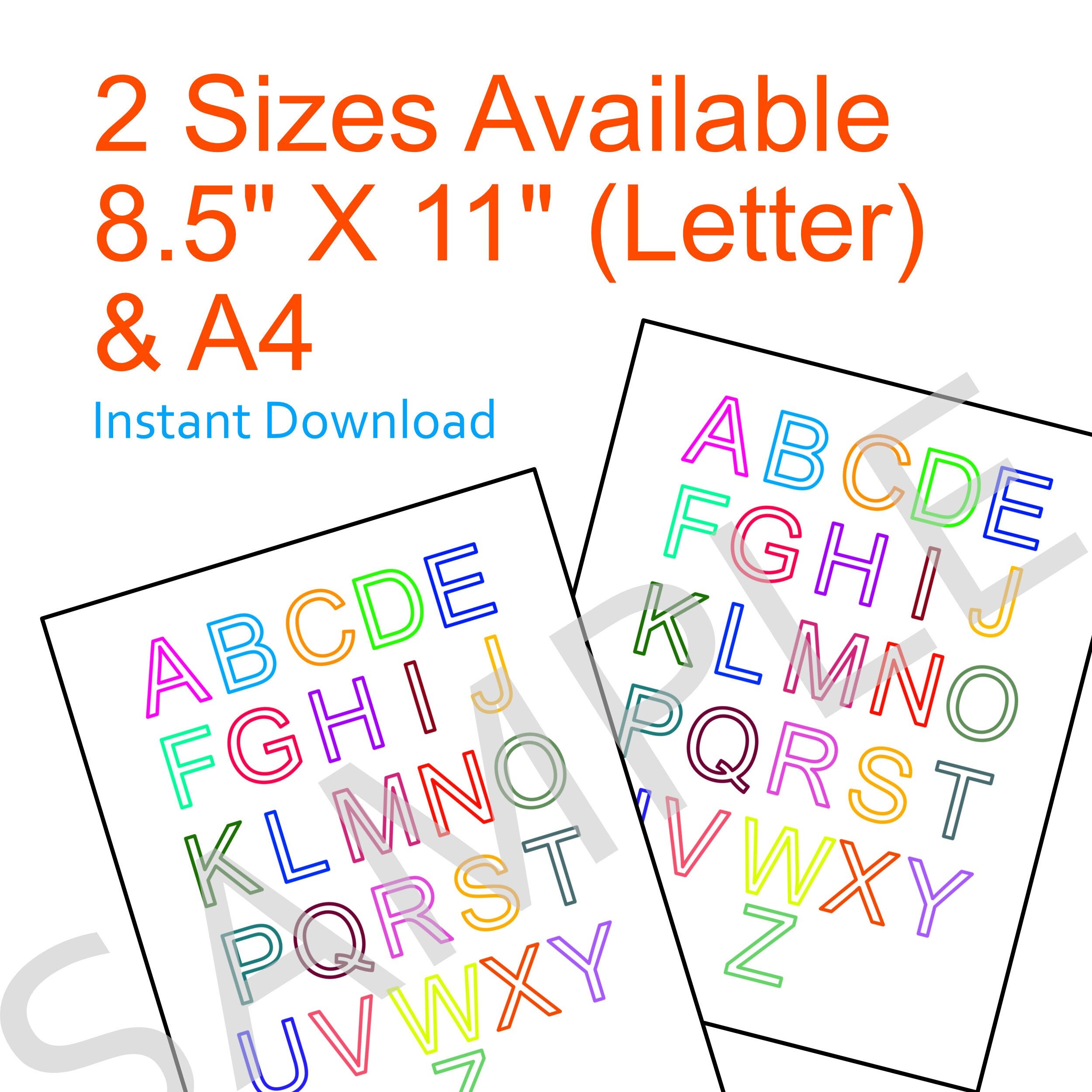 Upper Case Alphabet Print/ A-Z Alphabet Print/ / Alphabet | Etsy