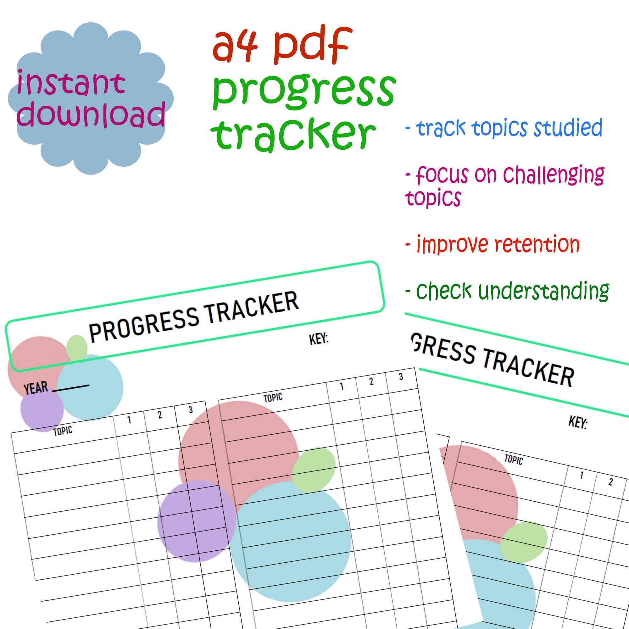 Printable Study Tracker / School Tracker / School-work Tracker / Study ...