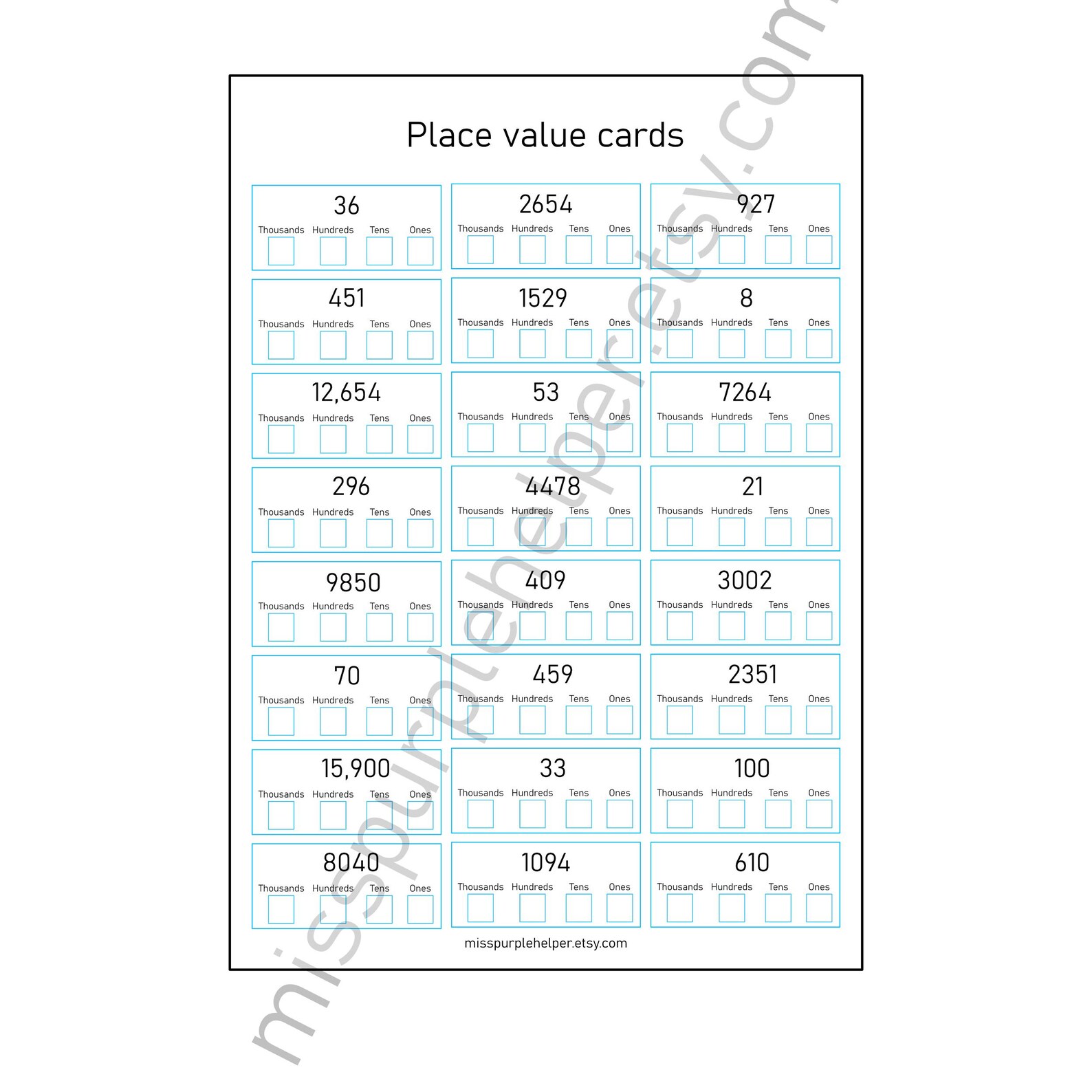 Place Value Cards, Tens, Ones, Hundreds, Ks1 Sheets, Maths Place Value ...