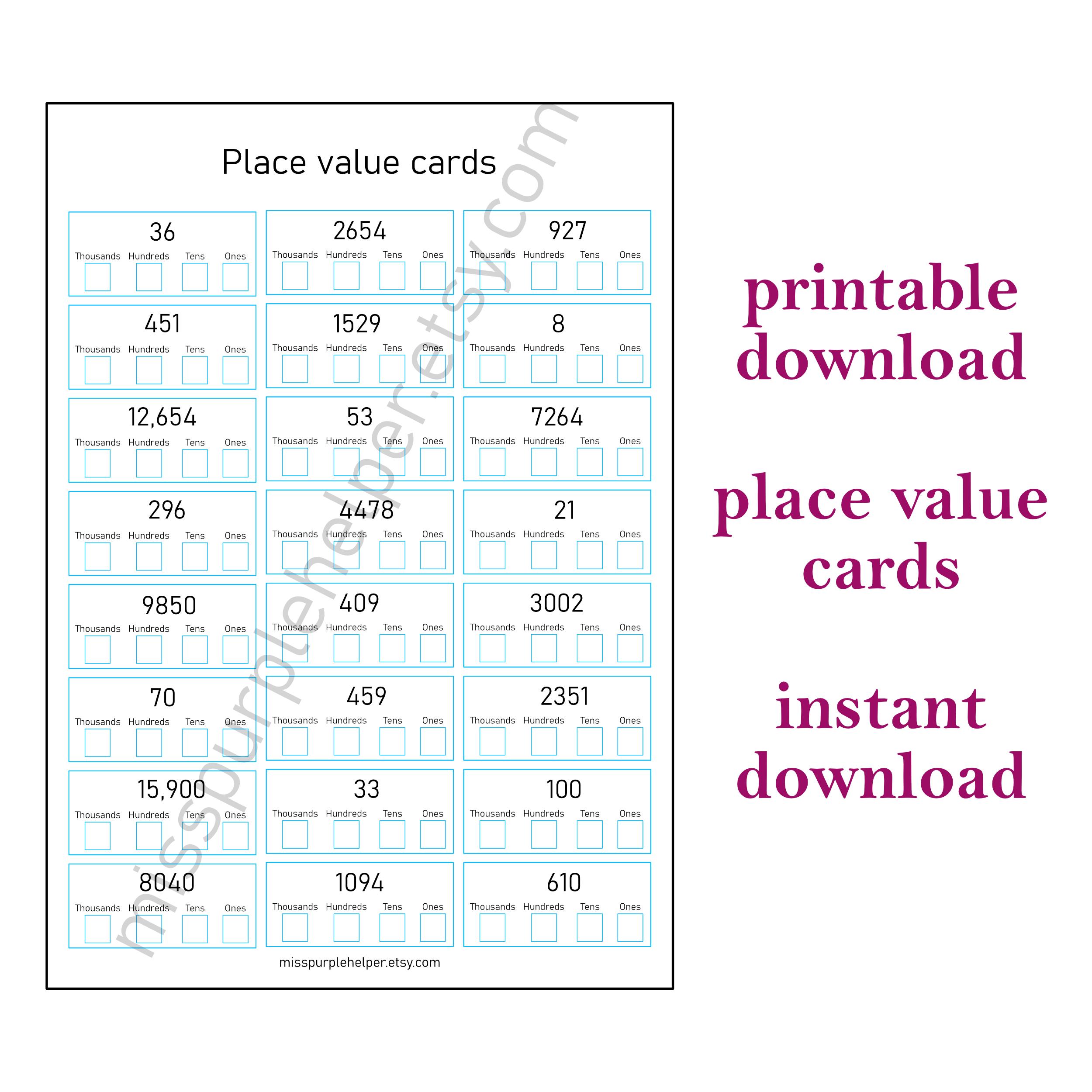 Place Value Cards, Tens, Ones, Hundreds, Ks1 Sheets, Maths Place Value ...