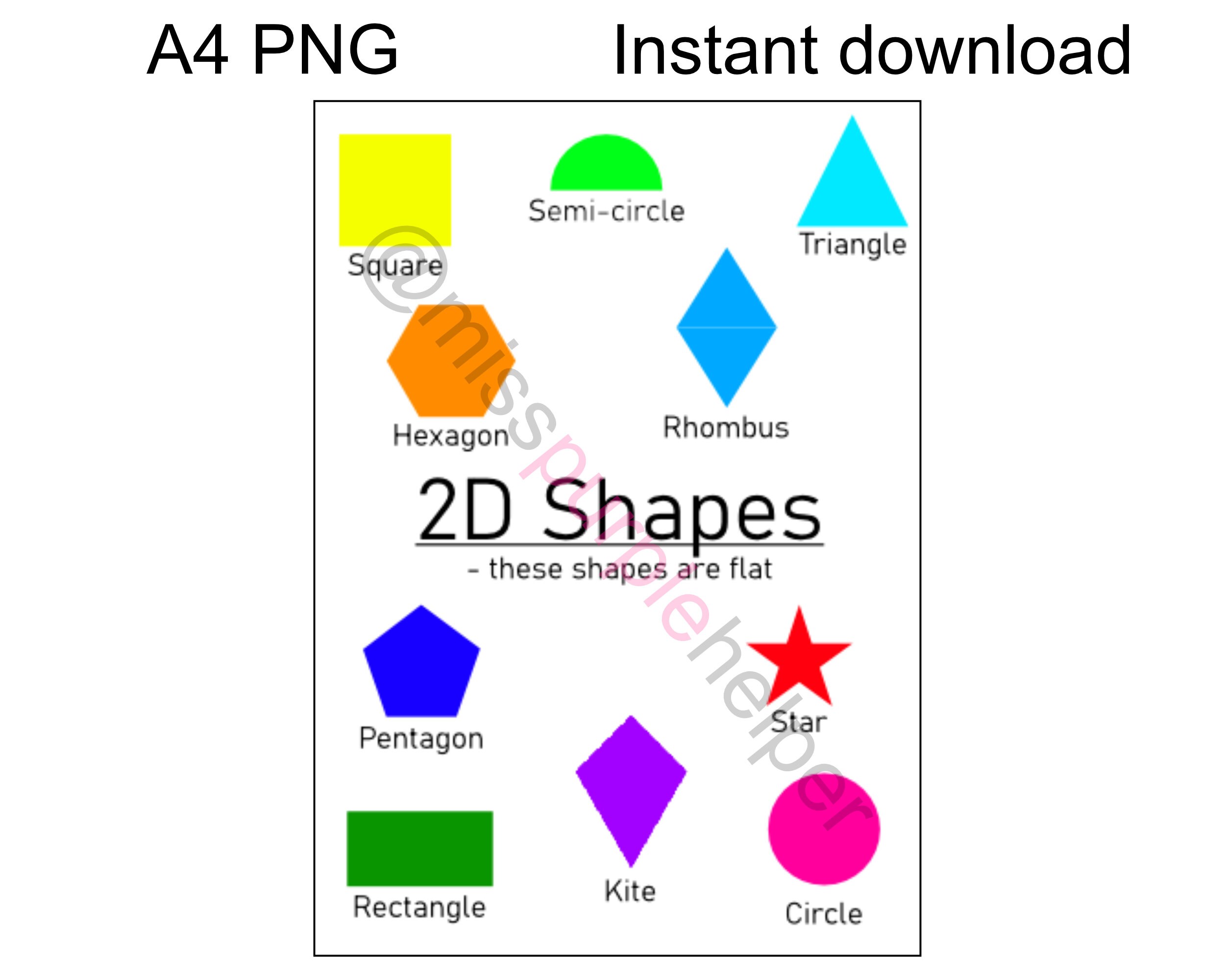 2D Shapes Poster Printable / Shapes Activity / Preschool Home Learning ...