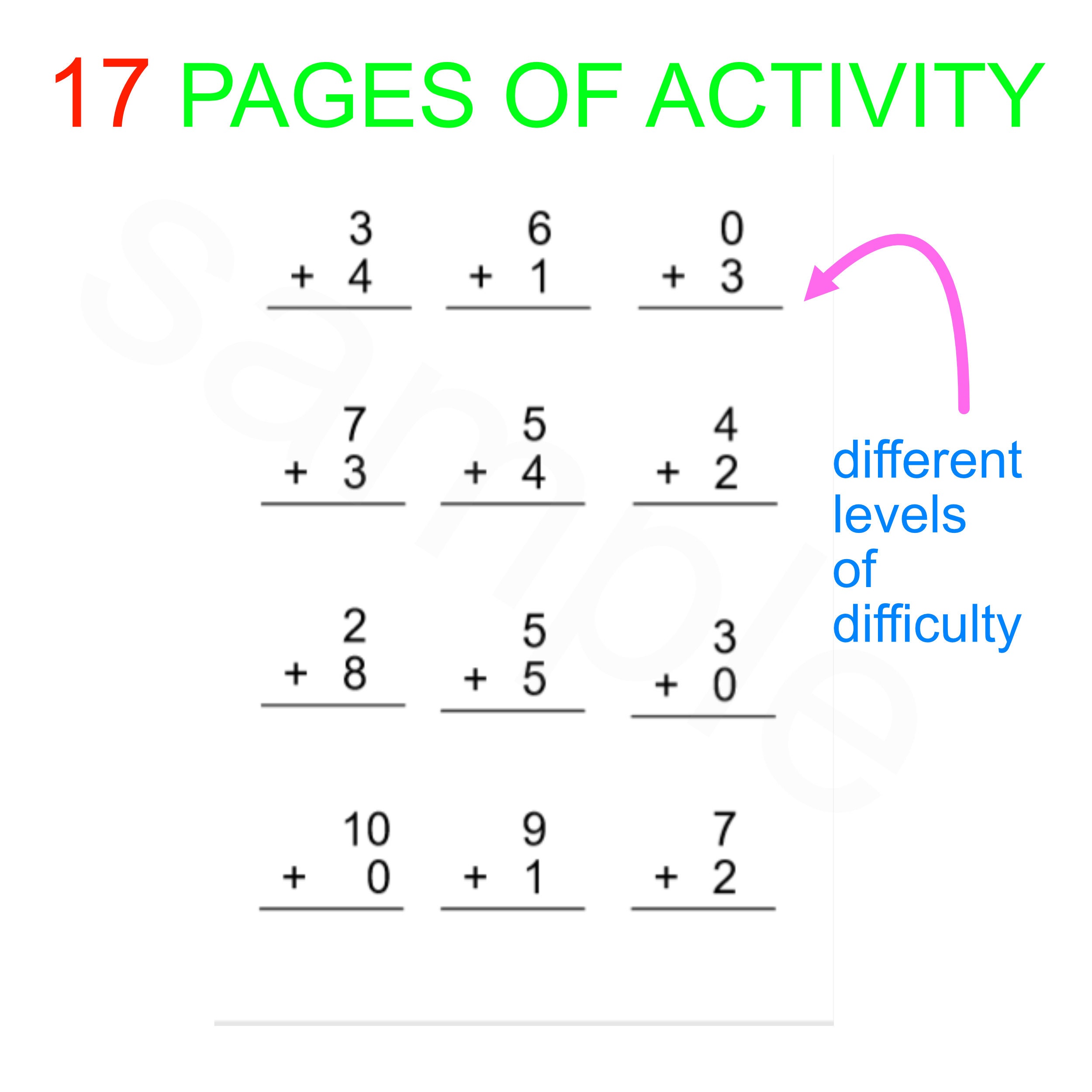 1-10 Maths Worksheets Addition Instant Download/ 1-10 Maths Workbook ...