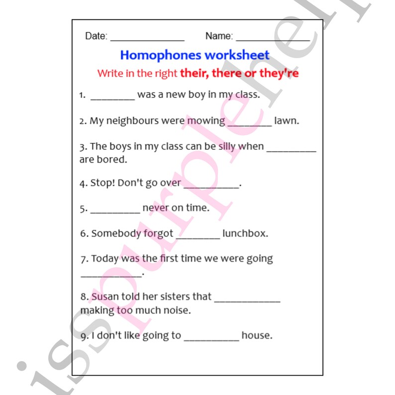 Homophones Worksheets Printable / KS2 English Worksheets / KS2 English ...