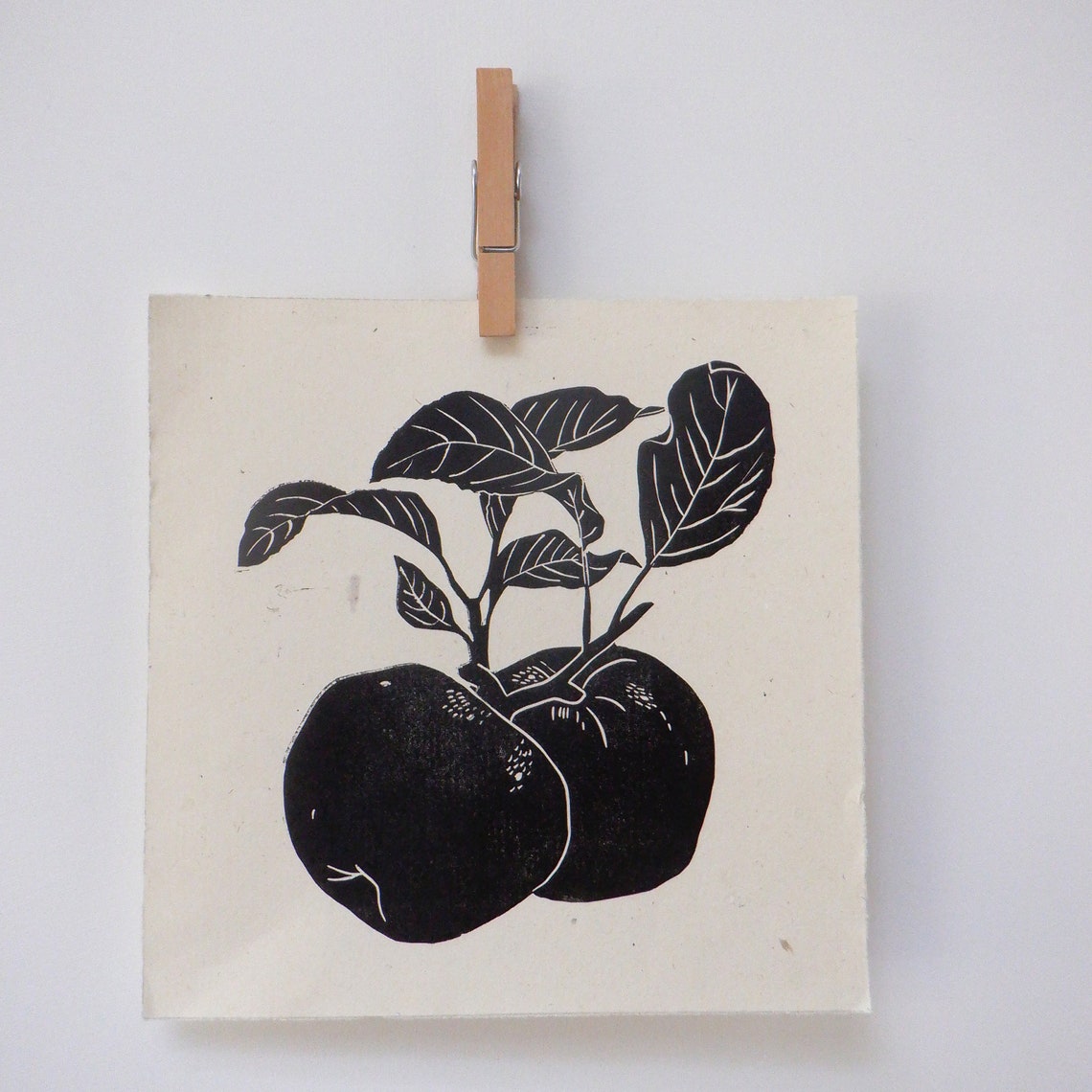 Botanical Fruit, Apple Print. Lino Cut. Handmade Print - Etsy