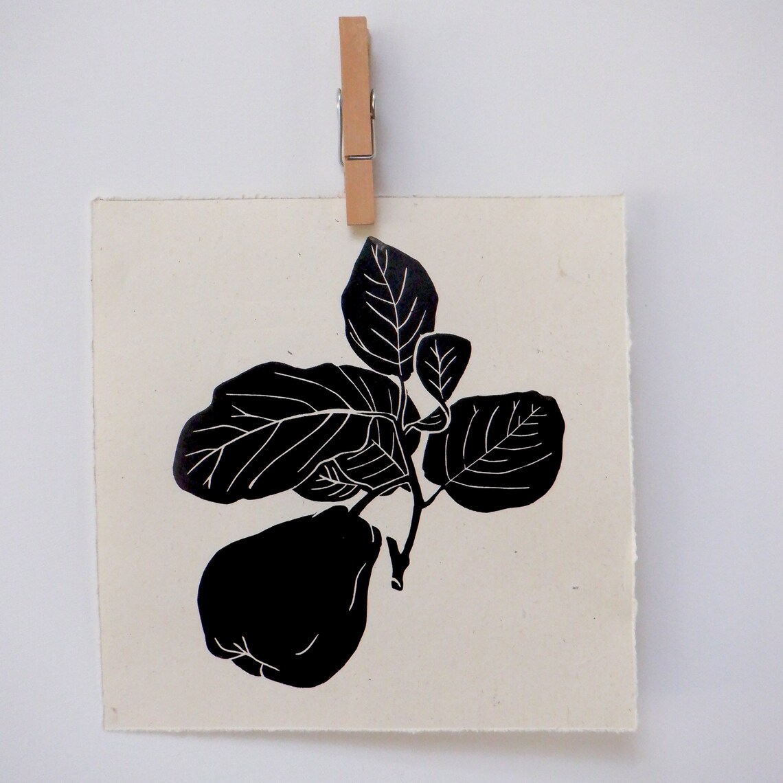 Botanical Fruit Pear Print. Lino Cut. Handmade Print - Etsy