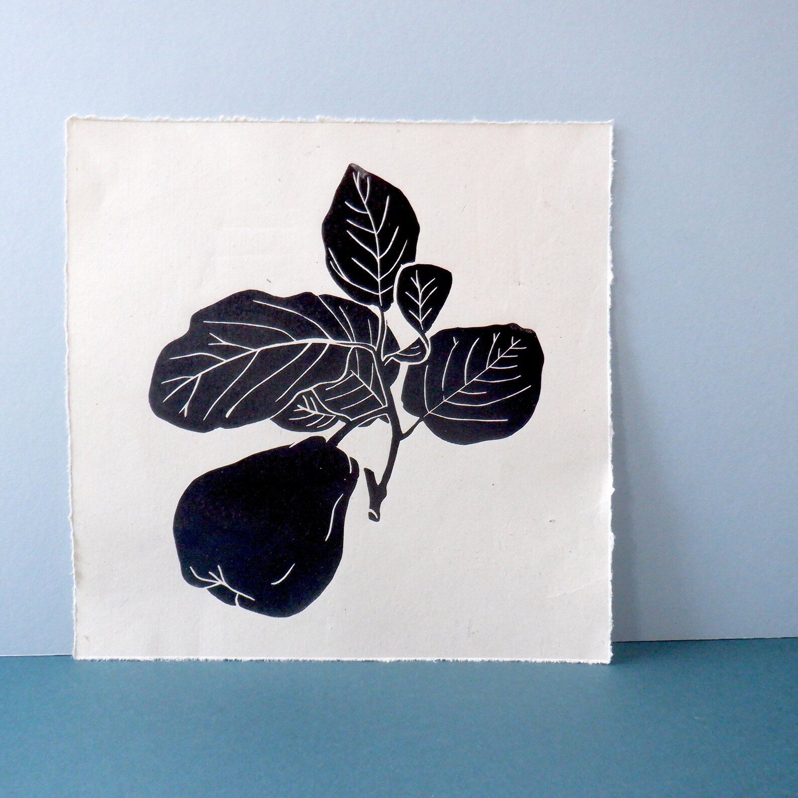 Botanical Fruit Pear Print. Lino Cut. Handmade Print - Etsy