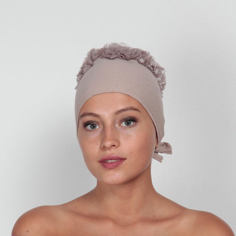 Volumizer Under Scarf, Bonnet, Non-slip, Jersey, Lace Volumizer, Black ...