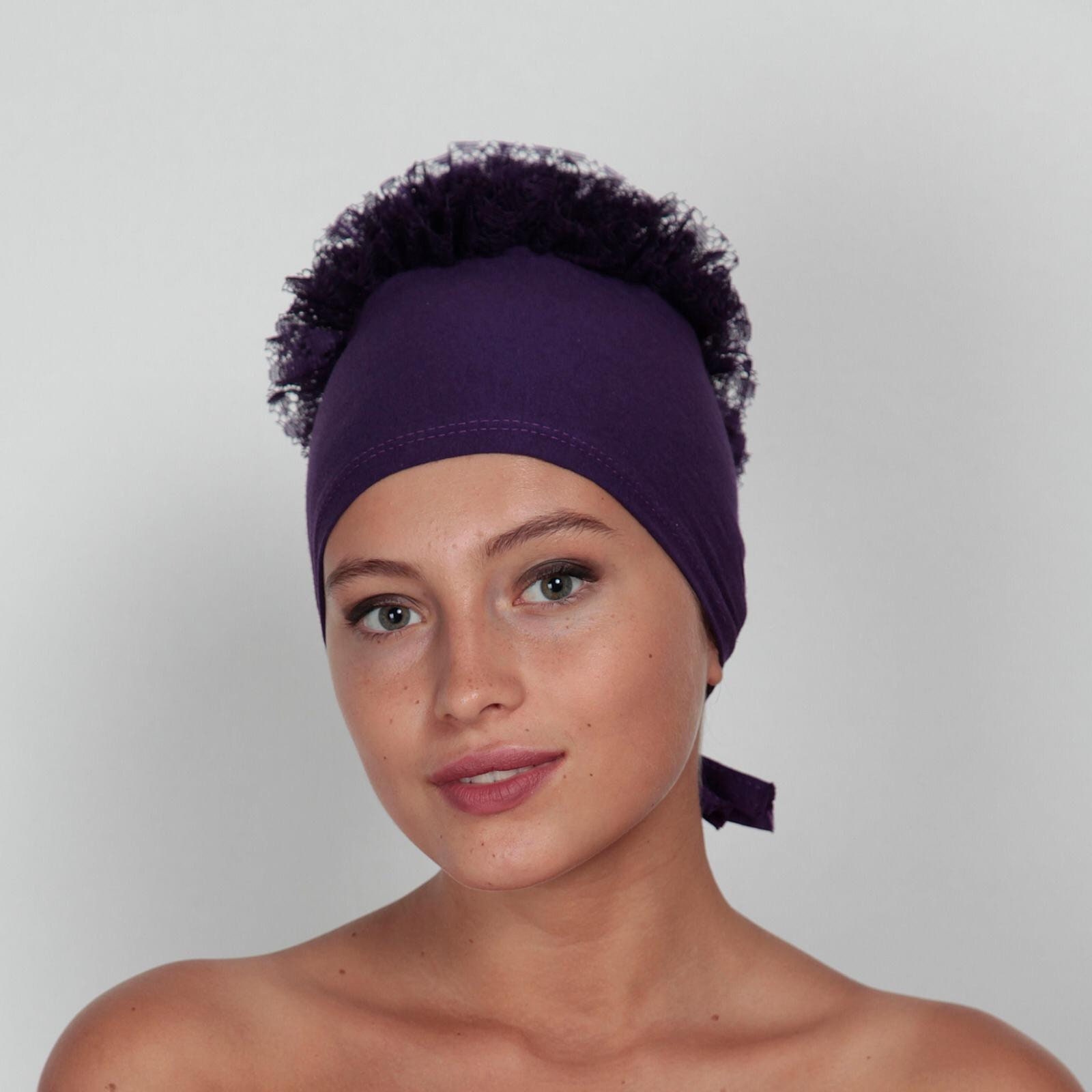 Volumizer Under Scarf, Bonnet, Non-slip, Jersey, Lace Volumizer, Black ...