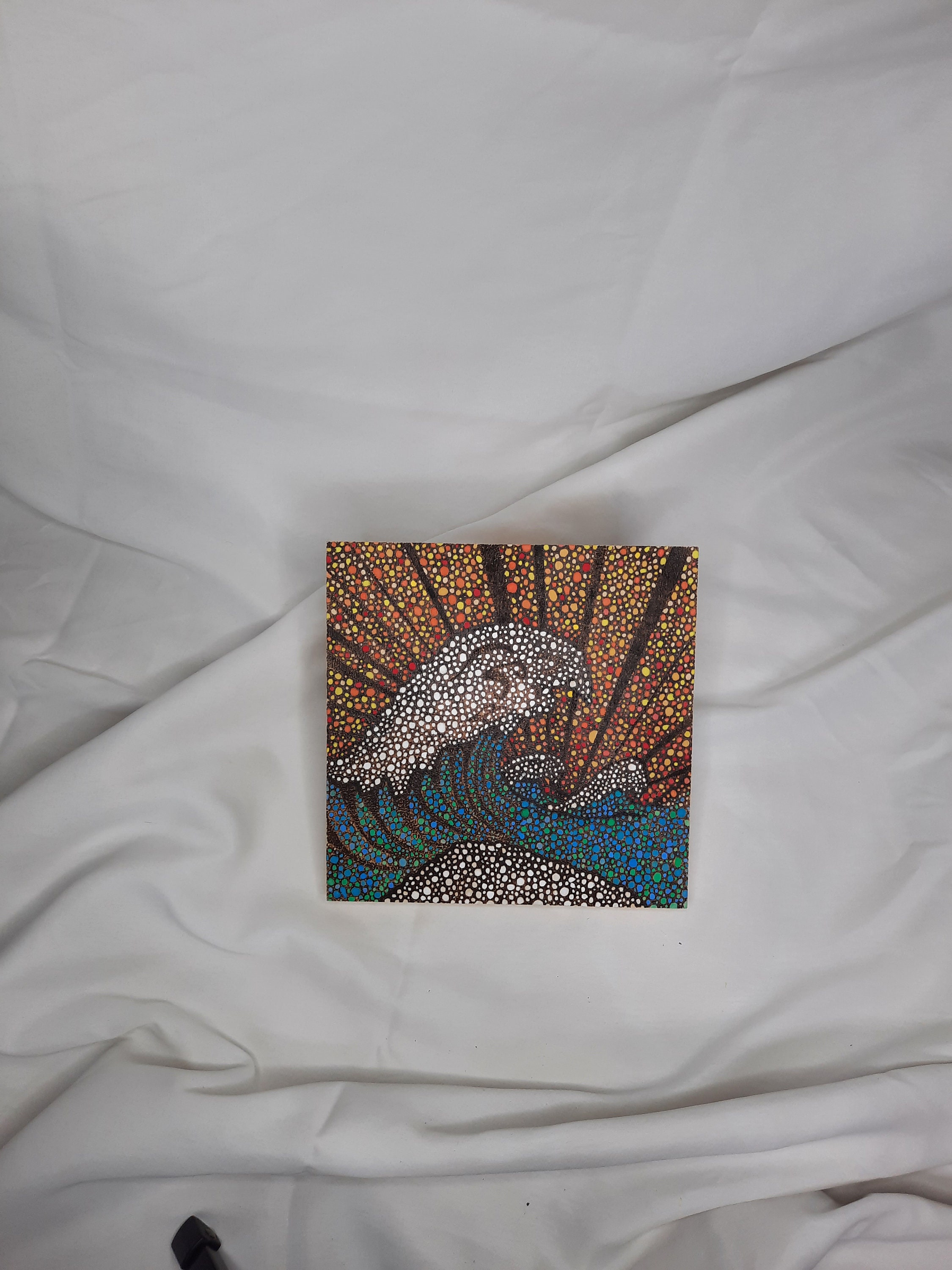 Wood Burned by Hand, Tidal Wave Wall Art| Wood Burned | Watercolor ...