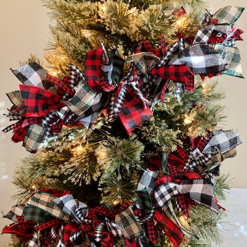 Red and Black Buffalo Plaid Garland Christmas Rag Garland - Etsy
