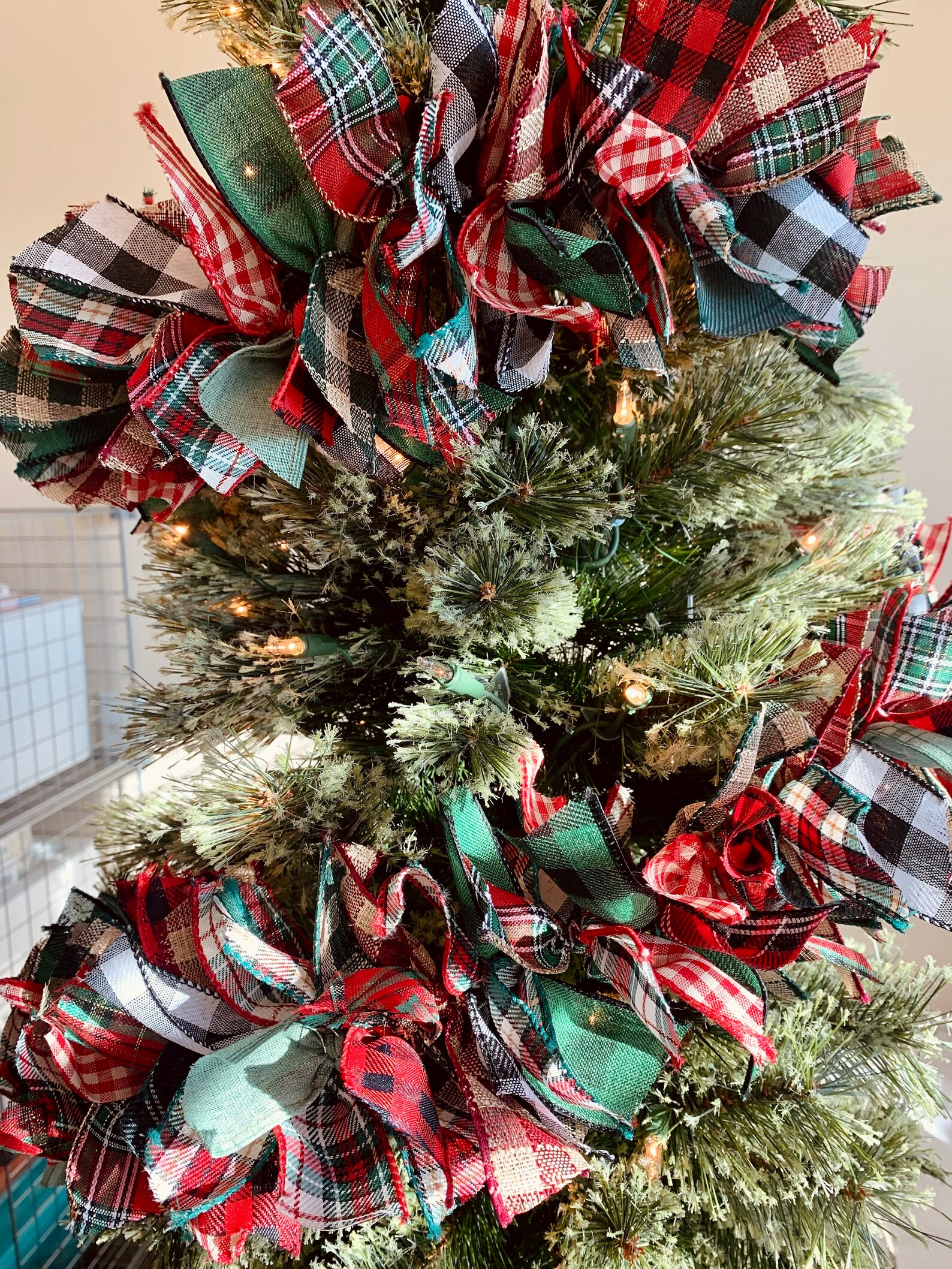 Christmas Plaid Mix Ribbon Garland - Etsy