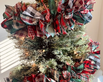 Christmas Rag Garland, Tartan Plaid Garland, Christmas Garland for ...