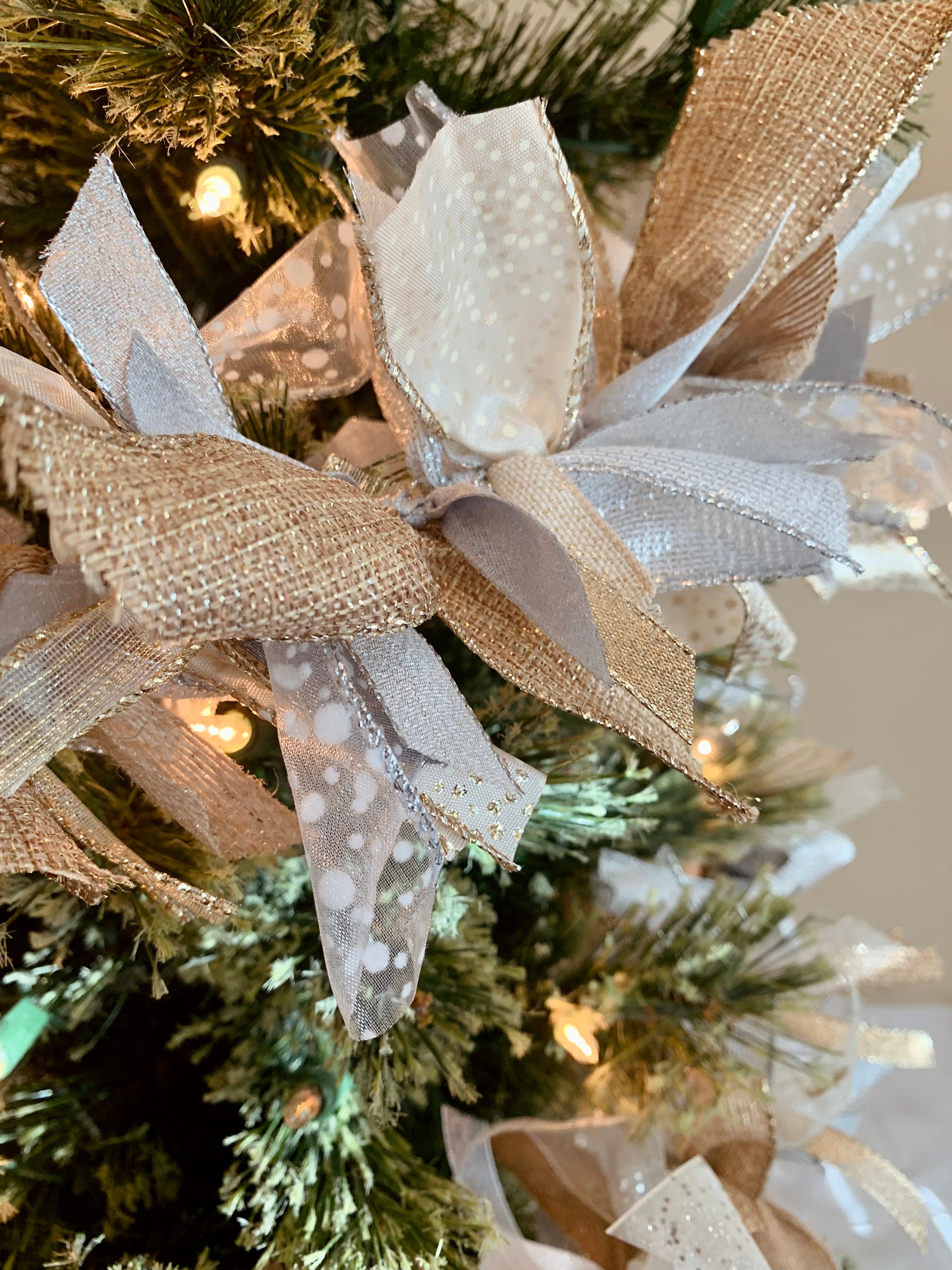 Gold & Silver Christmas Ribbon Garland - Etsy