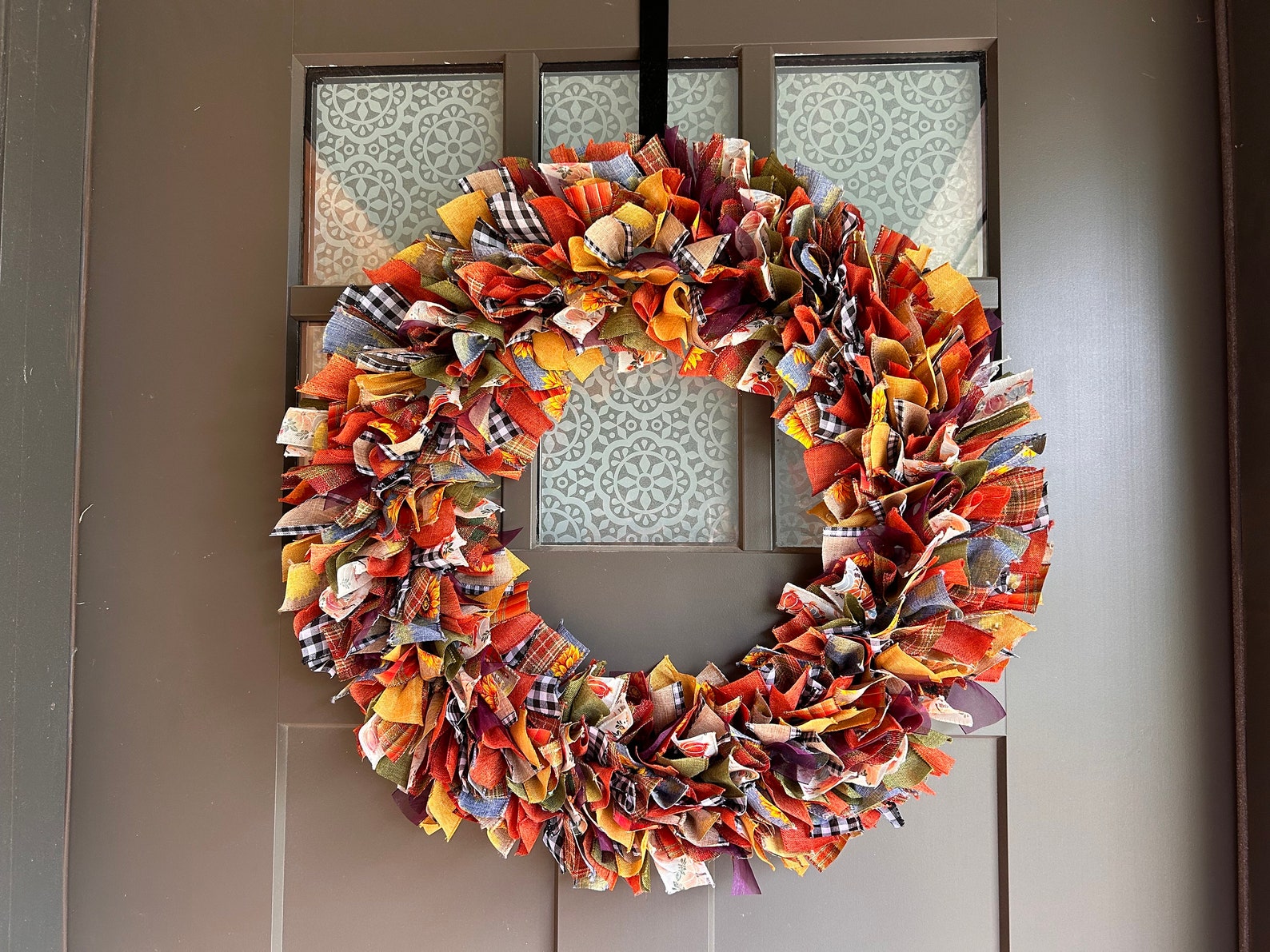 Fall/autumn/thanksgiving Ribbon Wreath (mixed Patterns) - Etsy
