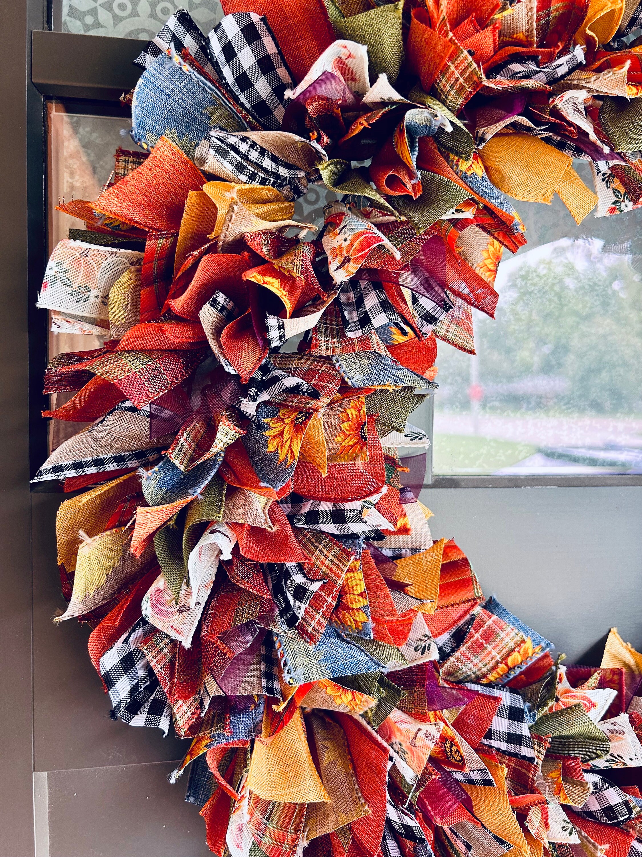 Fall/autumn/thanksgiving Ribbon Wreath (mixed Patterns) - Etsy