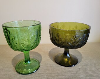 Green Glass Compote - Etsy