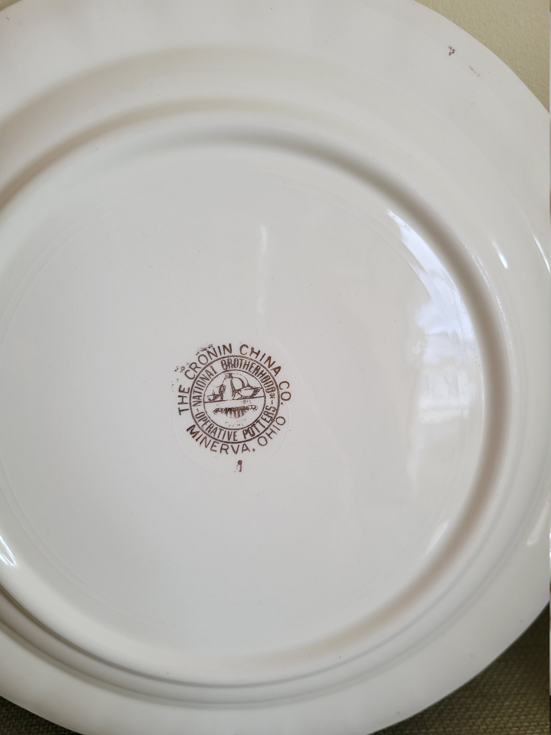 The Cronin China Co Minerva Ohio National Brotherhood Operative Potters ...