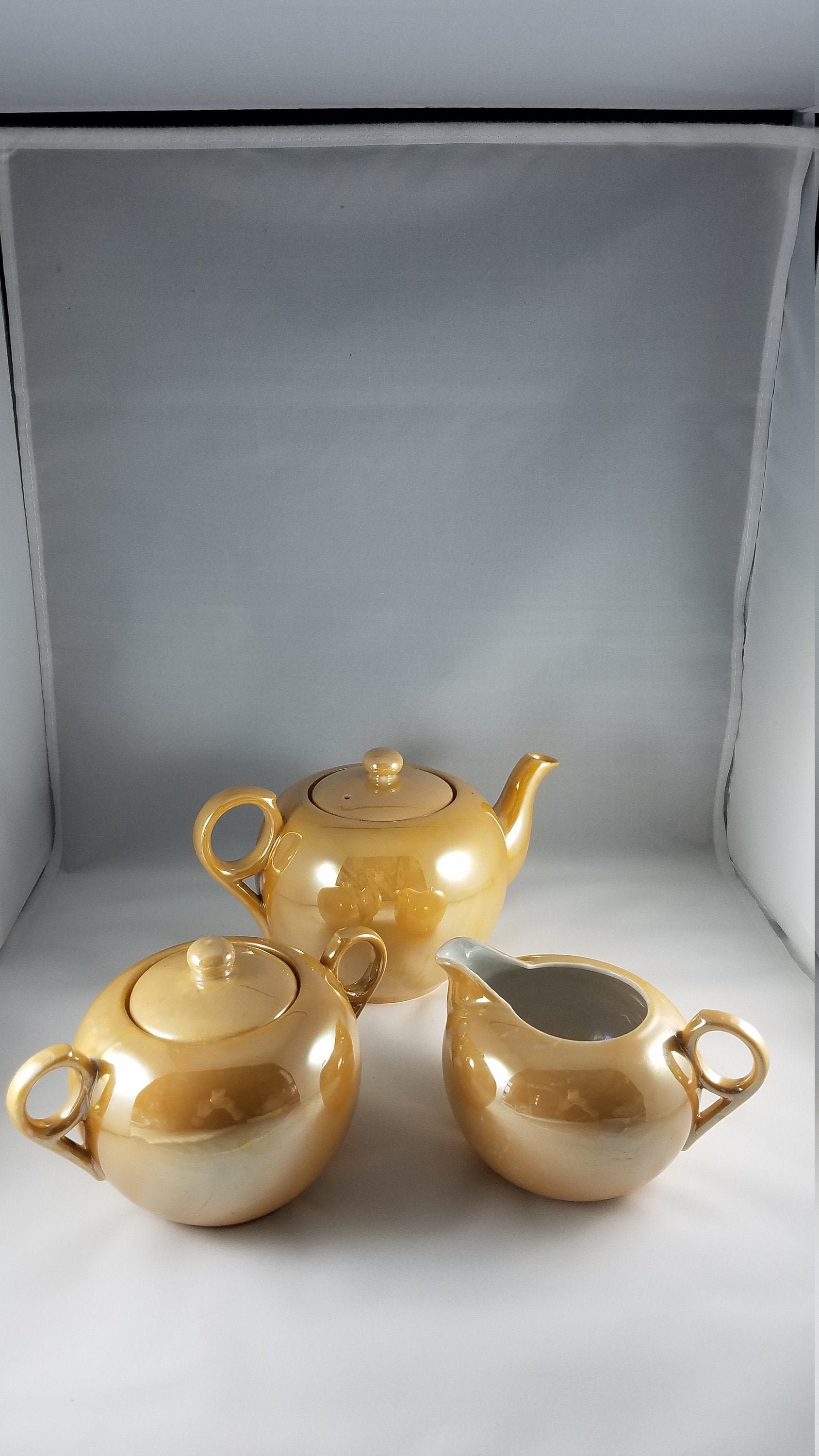 Peach Lusterware Tea Set - Etsy